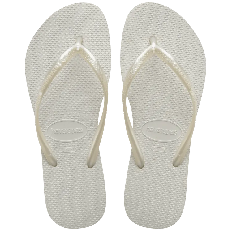 Slim Flip Flops White – hvit tråd