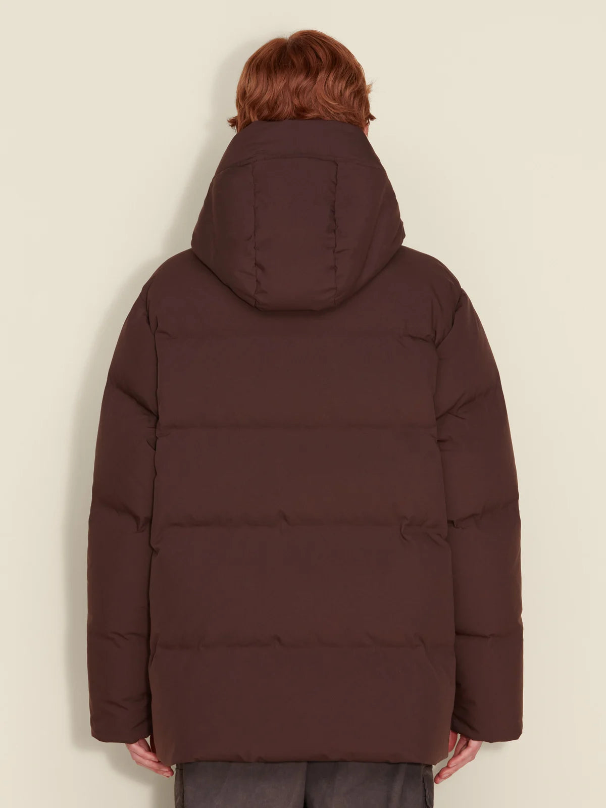 Besseggen Down Jacket Dk. Brown – hvit tråd