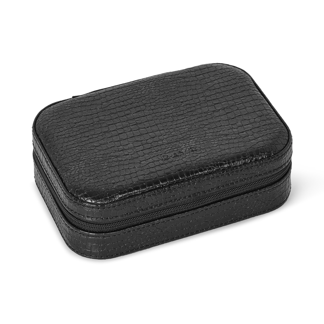 Day Croc Jewelry Zip Box Black – hvit tråd