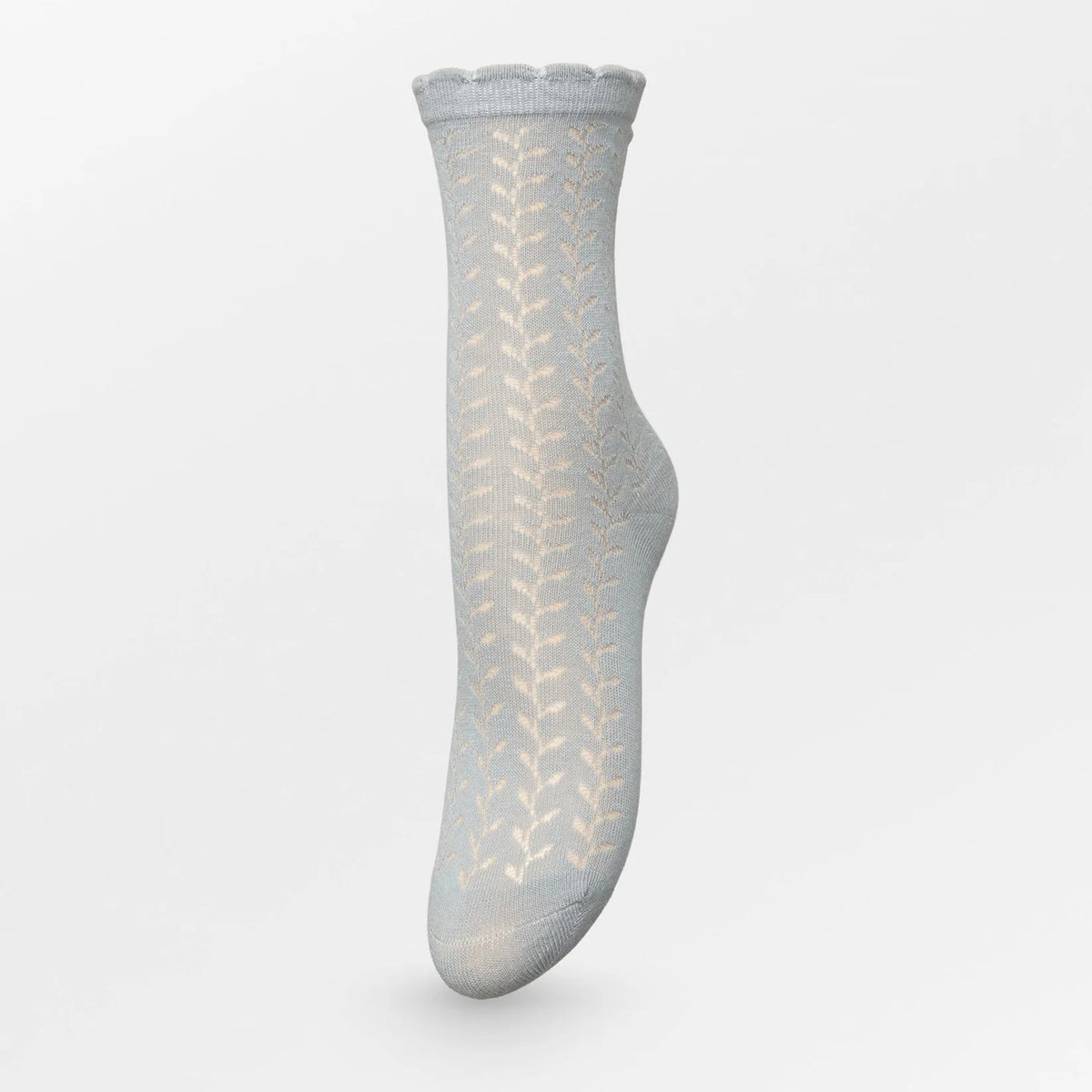 Leofa Cotta Sock Silver Blue – hvit tråd