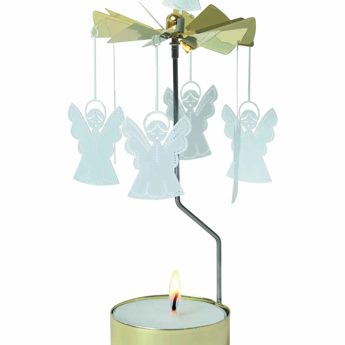 Angel Chime Medium Singing Angel Gold – hvit tråd