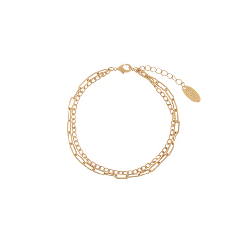 Chain 2-Row Bracelet Pack Gold – hvit tråd
