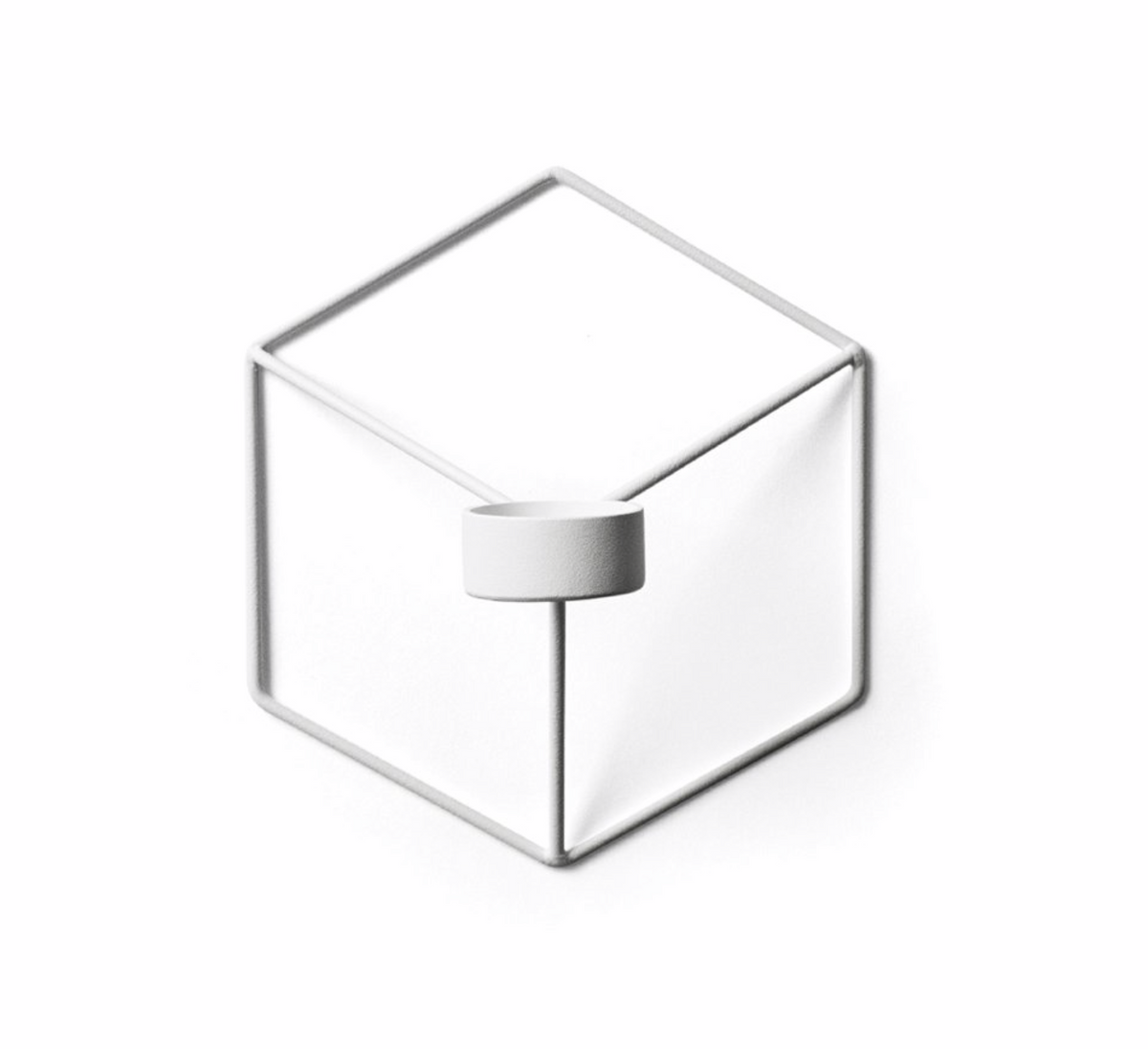 POV Candle Holder Wall S White – hvit tråd